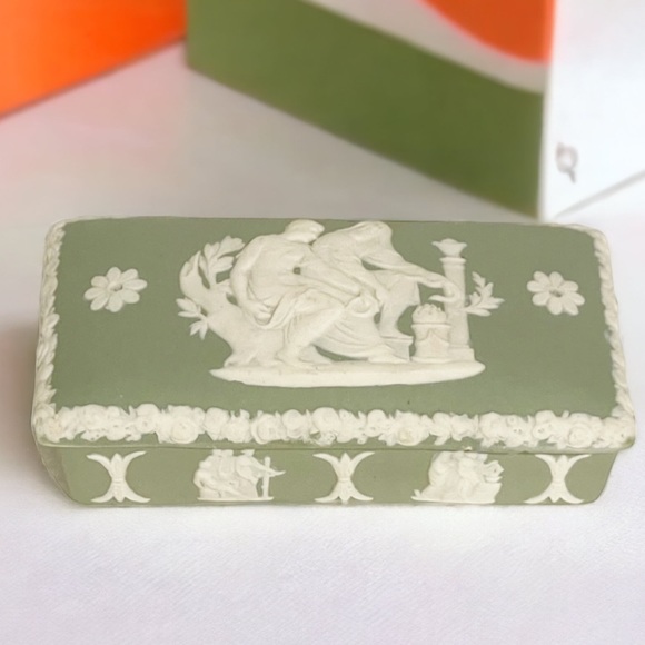 Wedgwood | Accents | Vintage Wedgwood Jasperware Sage Green Rectangle ...